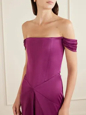 Alex Perry Satin Off-the-shoulder Gown