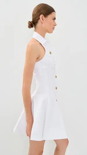 Balmain Buttoned Poplin Mini Dress