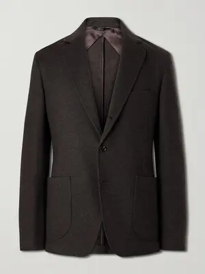 Brioni Houndstooth Cashmere Blazer - Brown