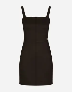 Dolce & Gabbana Milano Rib Knit Mini Dress With Dg Logo