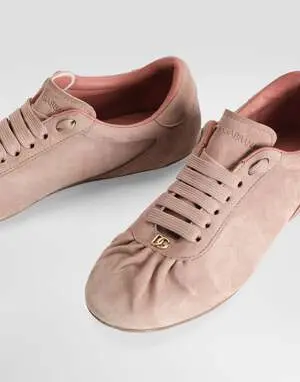 Dolce & Gabbana Soft Ballet Sneakers In Split Calfskin