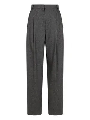 Emporio Armani Wool Checked Trousers - Grey