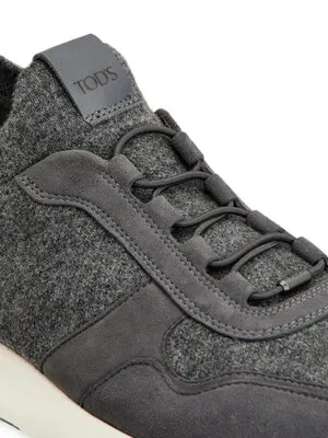 TOD'S Leather And Knit Sneakers