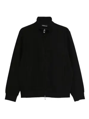 Emporio Armani Allover Logo Zipped Sweatshirt - Black