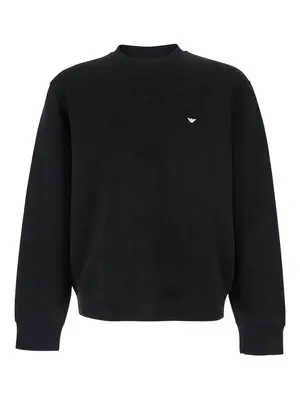 Emporio Armani Cotton Crewneck Sweatshirt - Black