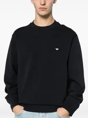 Emporio Armani Cotton Crewneck Sweatshirt With Logo Detail