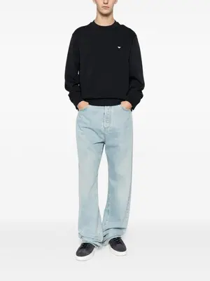 Emporio Armani Cotton Crewneck Sweatshirt With Logo Detail