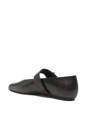 Emporio Armani Leather Ballet Flats With Buckle Detail