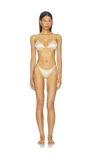 NIIHAI The Del Satin Bikini In Beige