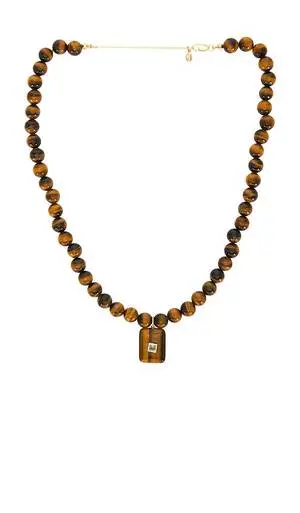 Shashi Gemstone Tiger Eye Pendant Necklace - Brown