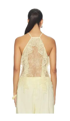 Tularosa Salone Lace Top With Ruffled Trim
