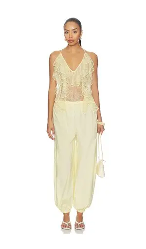 Tularosa Salone Lace Top With Ruffled Trim