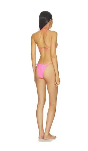 NARANJA FURCADO Latex Splash Barbie Triangle Bikini Set