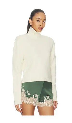 RÓHE Statement Shoulder Cropped Turtleneck Sweater