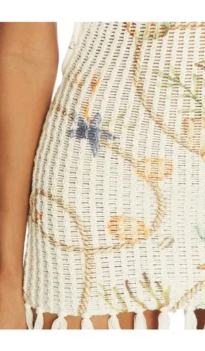 Tularosa Open Knit Fringe Mini Dress