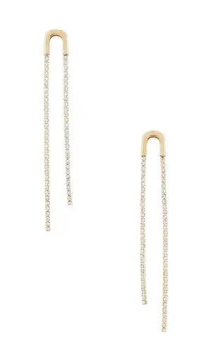 Ettika Double Chain Drop Earrings In Metallic - Gold