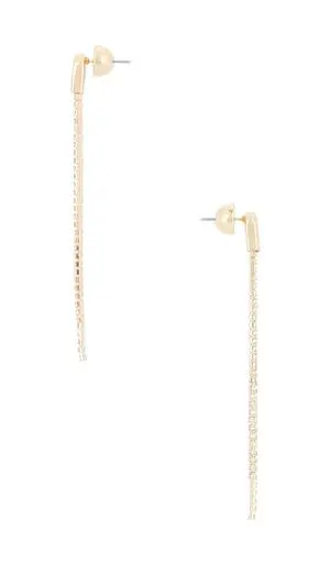 Ettika Double Chain Drop Earrings In Metallic
