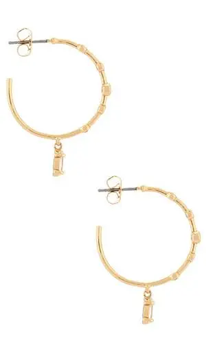 Ettika Delicate Crystal Charm Hoop Earrings