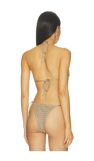 JADED LONDON Crochet Shell Embellished Bikini Top