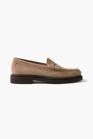 G.H. BASS & CO. Weejuns Step Larson Suede Penny Loafers - Sand