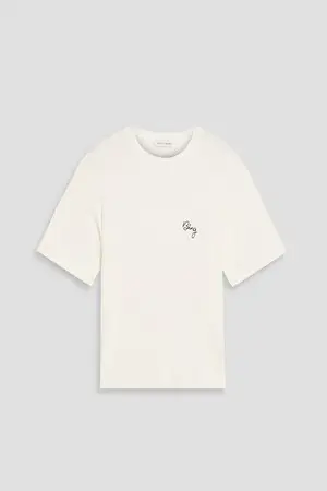 ANINE BING Louis Embroidered Stretchknit Top