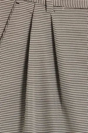 ANINE BING Carrie Pleated Houndstooth Wool-blend Shorts