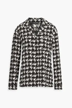 ANINE BING Aiden Houndstooth Crepe Shirt