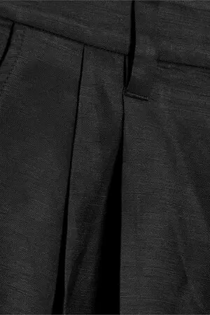 ANINE BING Carrie Pleated Twill Shorts