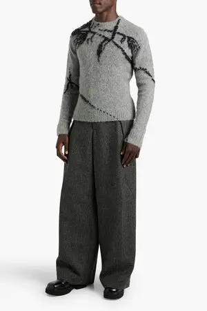 Dries Van Noten Pleated Wooltweed Pants