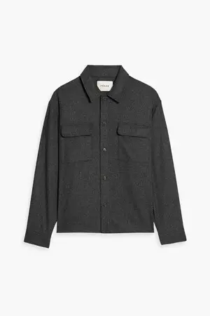 FRAME Woolblend Flannel Overshirt - Dark Gray