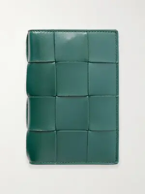 Bottega Veneta Cassette Intrecciato Leather Passport Case - Green