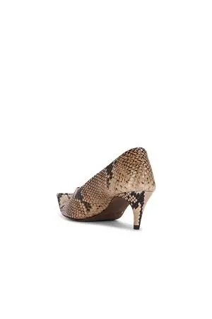 Khaite Marlene 50 Python-embossed Calfskin Leather Pumps - Taupe