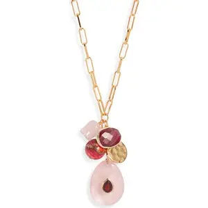 Nest Jewelry Rose Quartz Charm Necklace - Pink