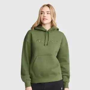Champion Tonal Script Freshman Powerblend Hoodie - Chive