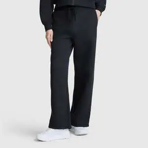 Champion Wide Leg Fleece Sweatpants, C Logo - Black