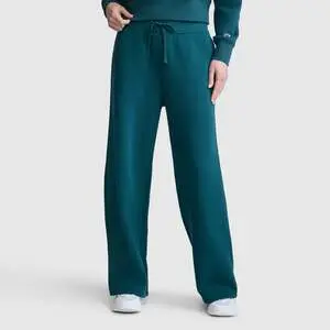 Champion Wide Leg Fleece Sweatpants, C Logo - Deep Teal
