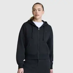 Champion Cropped Zip-up Hoodie - Black