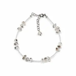 MINERALGEMS ✩ STUDIO Quartz And Herkimer Diamond Anklet - White