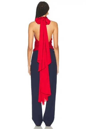 HELSA Natasha Silk Halter - Ruby Red