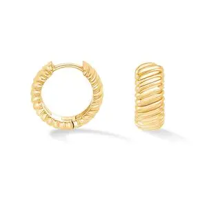 DOWER & HALL Wide Twist Huggie Hoops
