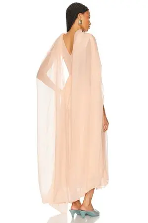HELSA The Sabine Dress In Silk Chiffon - Peach