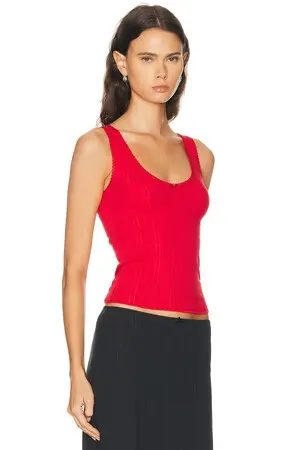 COU COU The Scoop Tank Top - Cherry Red