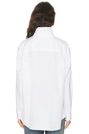 R13 Tall Collar Boyfriend Button Up Shirt