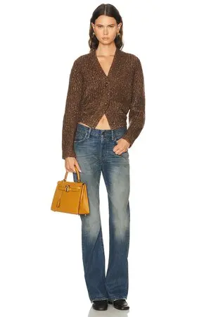 R13 Split Hem Ribbed Cardigan