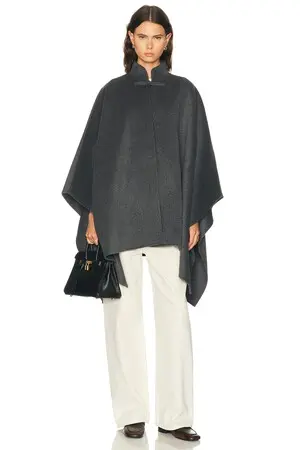 RÓHE Double Faced Wool Pankou Closure Poncho
