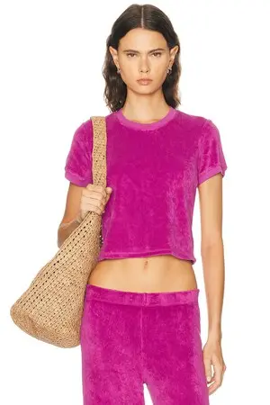 Suzie Kondi Carpi Terry Cropped Tee - Magenta