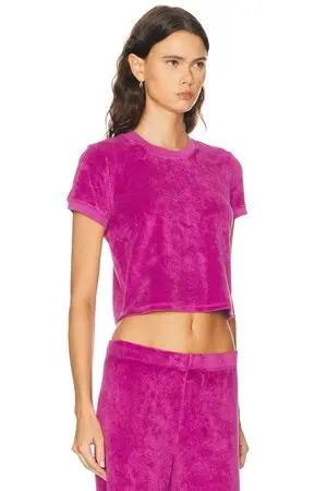 Suzie Kondi Carpi Terry Cropped Tee - Magenta