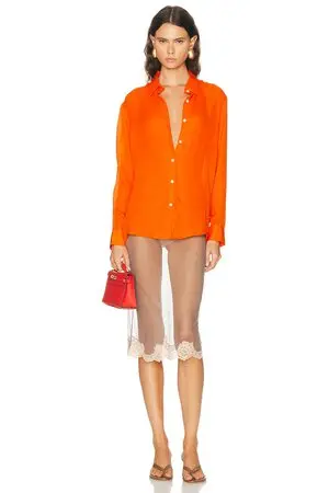 Sprwmn Silk Button Up Shirt