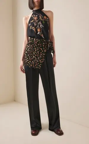Dries Van Noten Pleated Satin Straight-leg Pants
