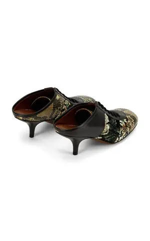 Dries Van Noten Snake-printed Leather Mules